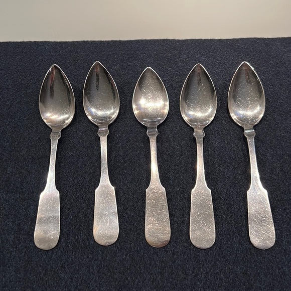F. Curtis & Co. | Dining | Antique Set Of Five Coin Silver Spoons ...